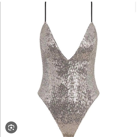 For Love And Lemons | Tops | Sequin Vneck Bodysuit | Poshmark